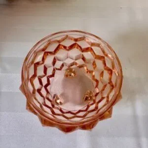 whiehall | Dining | Pink Whitehall Cubist Footed Glass Bowl Vintage ...